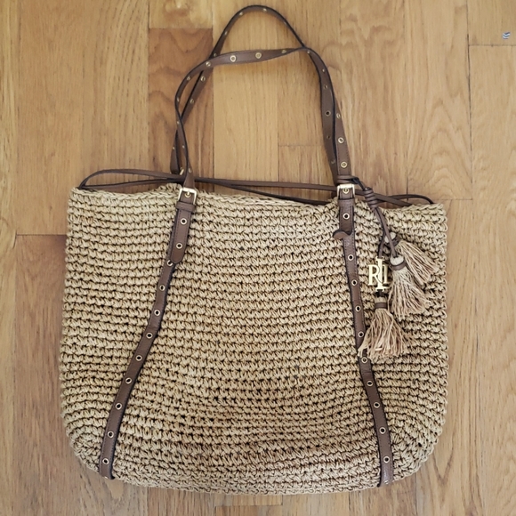 Ralph Lauren | Bags | Ralph Lauren Natural Straw Crochet Beachbag ...